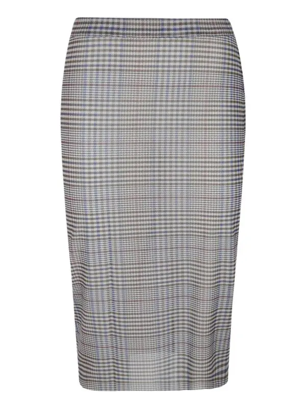 THE FRANKIE SHOP Plaid Midi Skirt - Gray