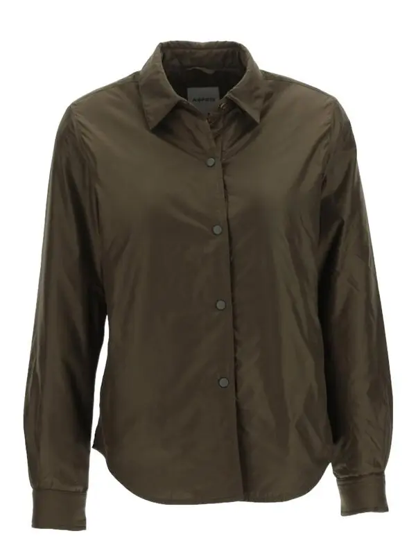 Aspesi Padded Long Sleeved Shirt Jacket - Black