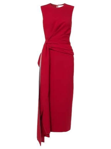 ROKSANDA Elham Draped Midi Dress - Red