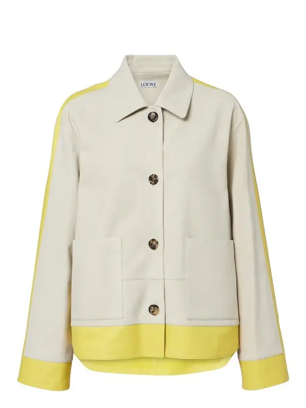 Loewe Suede And Leather Trimmed Jacket - Beige