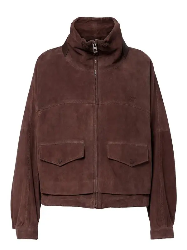 Loewe Suede And Leather Trimmed Jacket - Brown