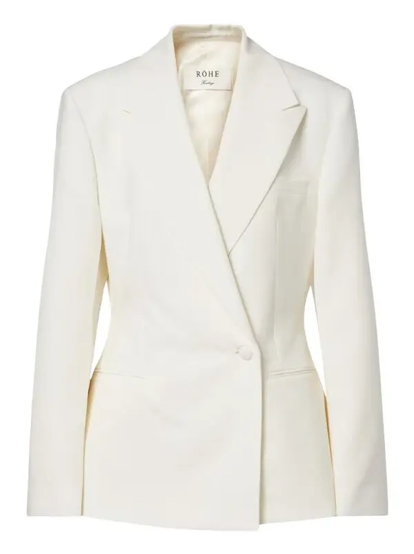RÓHE Double-breasted Virgin Wool Blazer - White
