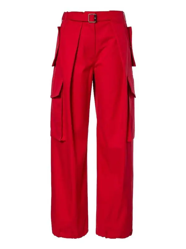 Loewe Cotton And Silk Cargo Pants - Red