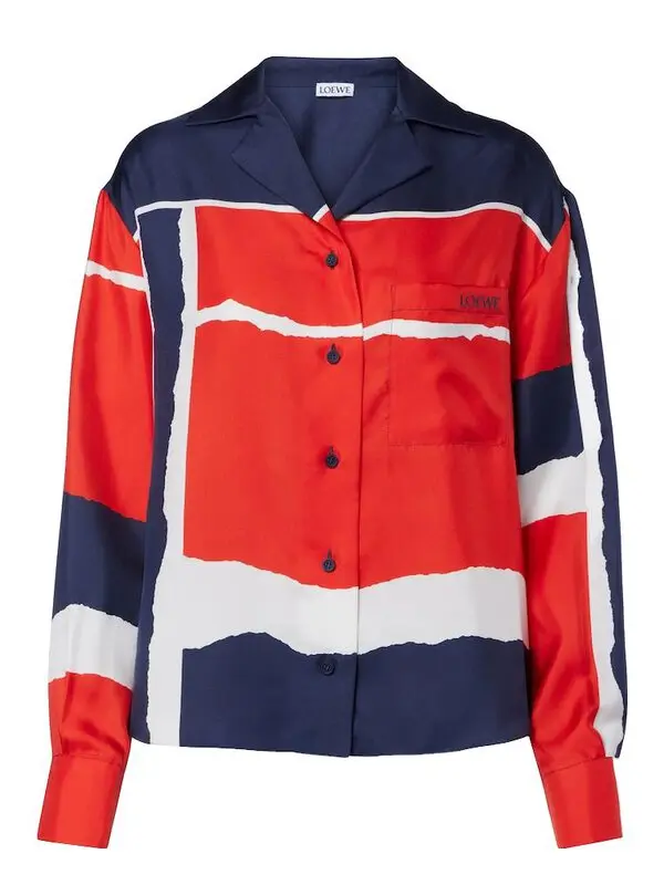 Loewe Printed Silk Twill Shirt - Red