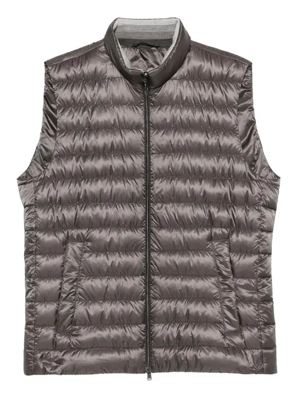 Herno Quilted Nylon Down Vest - Grey