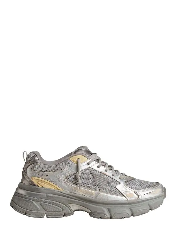 GOLDEN GOOSE Lightstar Paneled Lace-up Sneakers - Silver