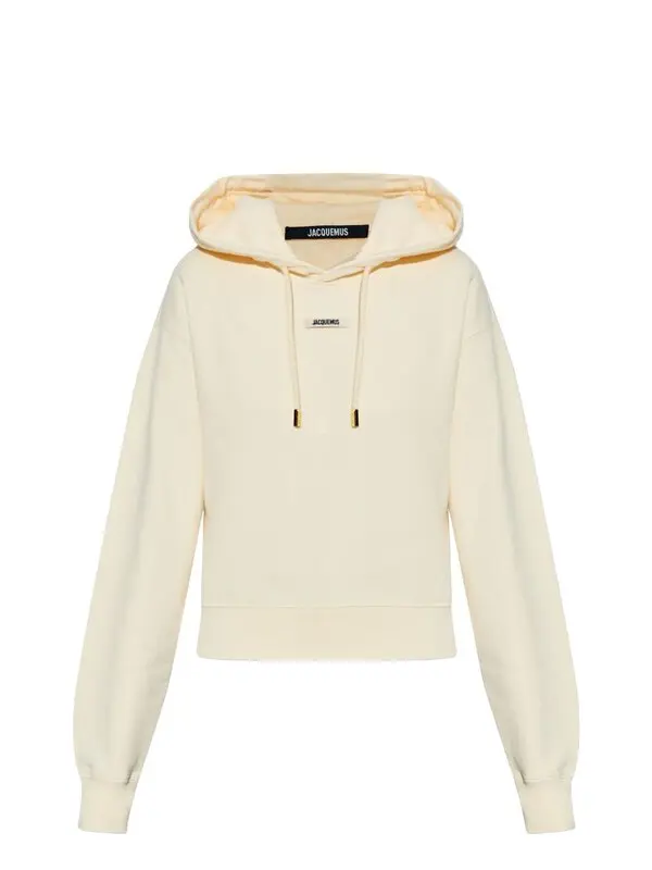 Jacquemus Le Hoodie Gros Grain Cropped Hoodie - Beige
