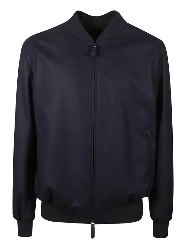 Giorgio Armani Zip-up Bomber Jacket - Blue