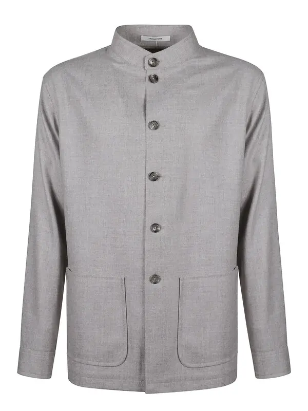 Tagliatore Tempesta Jacket With Mandarin Collar - Grey