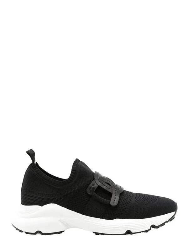 TOD'S Kate Knitted Sneakers With Chain Detail - Black
