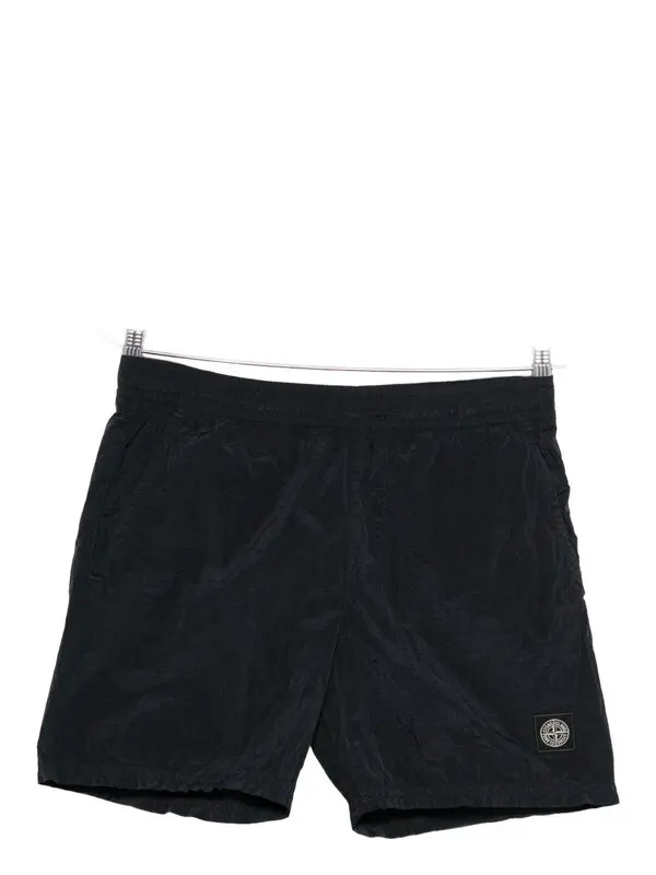 Stone Island Logo Swim Shorts - Blue