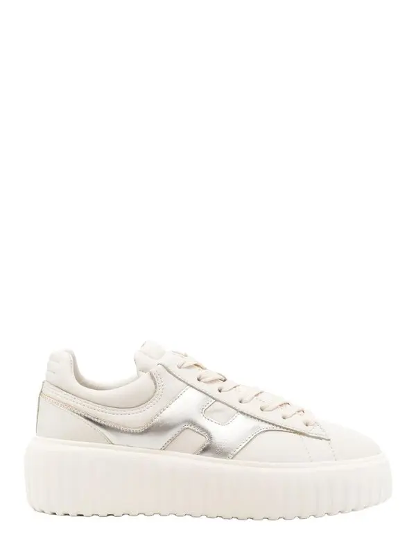 Hogan H-stripes Leather Sneakers - Silver
