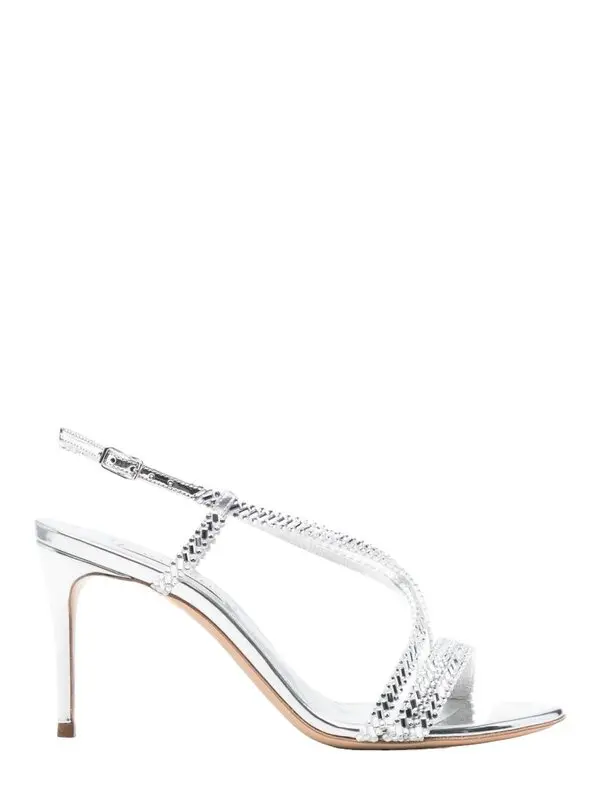 Casadei Starsway Julia Metallic Stiletto Heeled Sandals - Silver