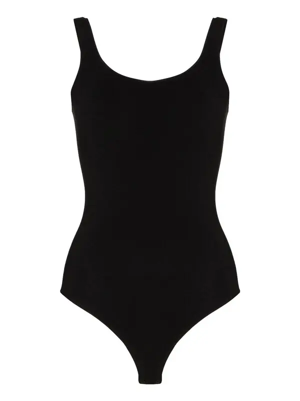 Wolford Jamaika Bodysuit With Scoop Neck And Thong Back - Black