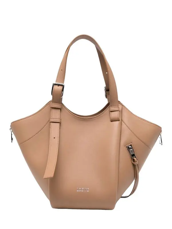 Loewe Hammock Leather Tote Bag - Brown