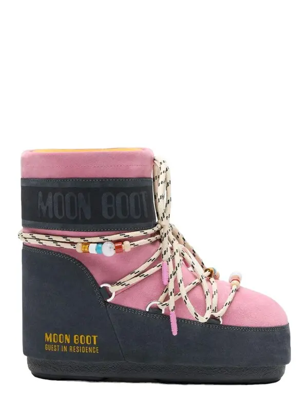 MOON BOOT X GUEST IN RESIDENCE Icon Low Lace-up Suede Boots - Grey