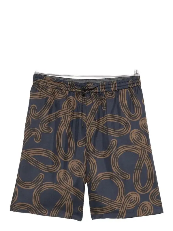 Loewe Printed Silk Shorts - Blue