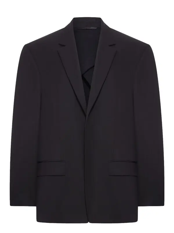 Balenciaga Tailored Wool Jacket With Notched Lapel - Black