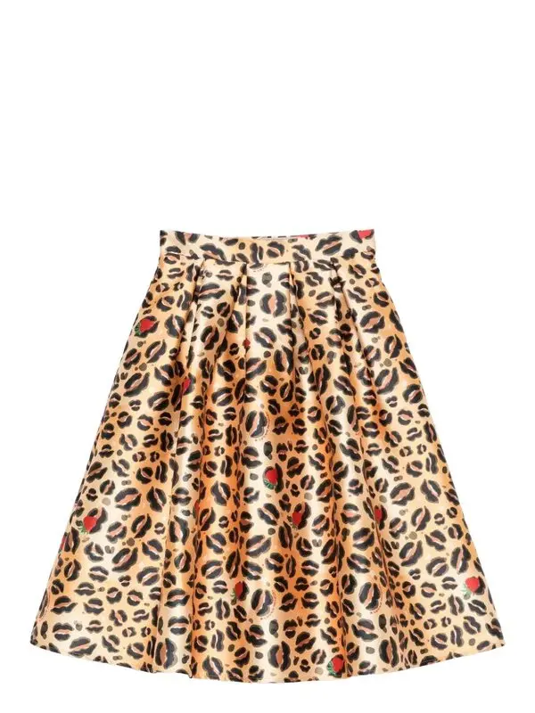 ALESSANDRO ENRIQUEZ Printed Midi Skirt - Beige