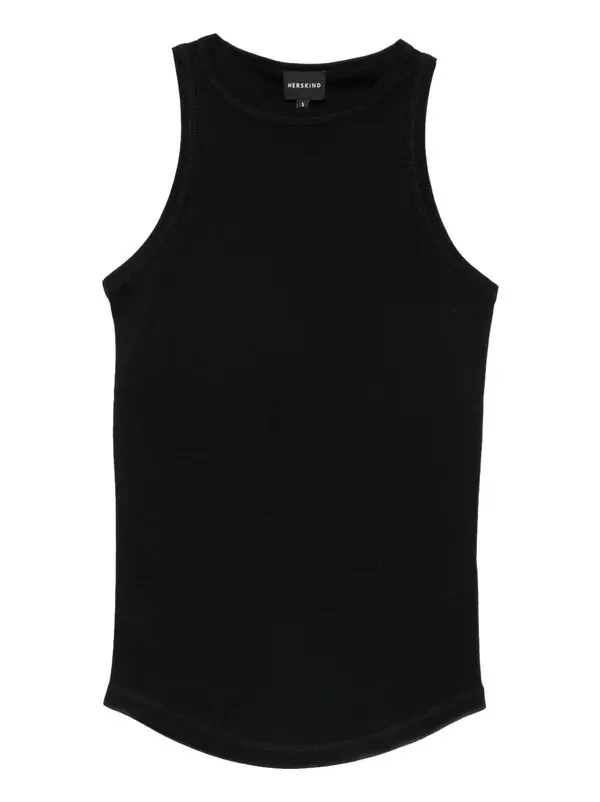 HERSKIND Sabina Racer Back Cotton Tank Top - Black