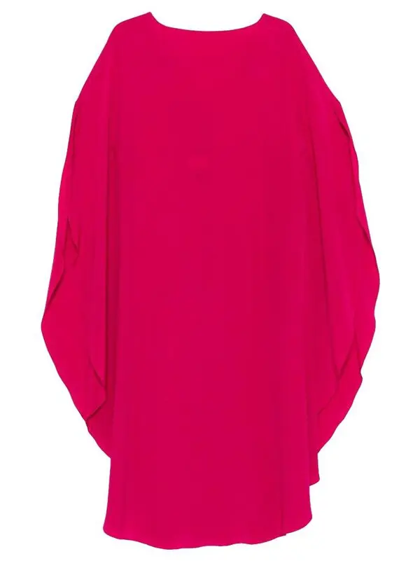 GIANLUCA CAPANNOLO Silk Midi Dress With Ruffled Sleeves - Red