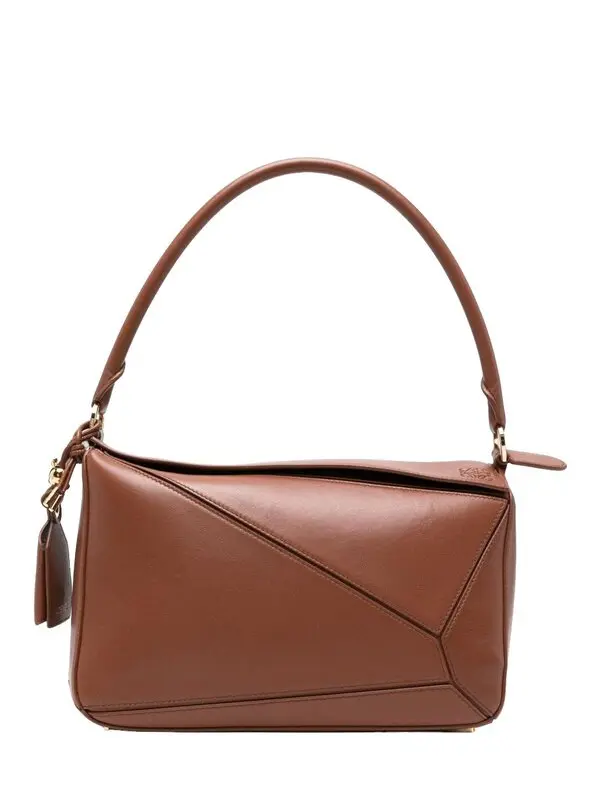 Loewe Puzzle Featherlight Medium Leather Handbag - Brown