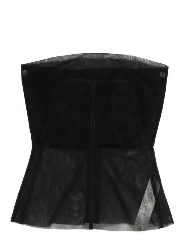 Rick Owens Strapless Bustier Top With Flared Hem - Black