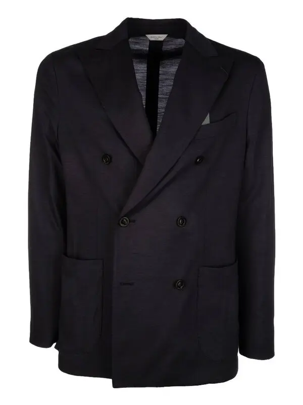 Boglioli Wool Double-breasted Jacket - Blue