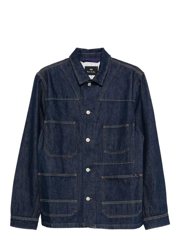 Paul Smith Denim Chore Jacket With Classic Collar - Blue