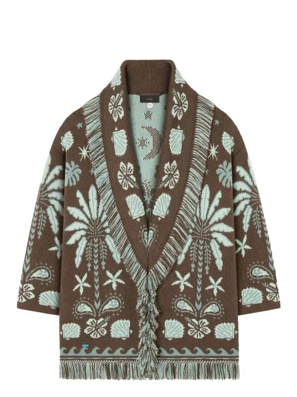 Alanui Echoes Of The Island Wool And Cotton Cardigan - Brown