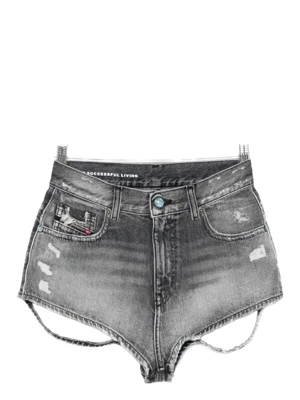 DIESEL® Distressed Denim Cotton Shorts - Grey
