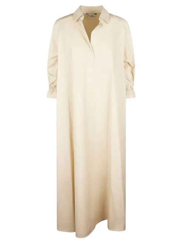 Max Mara Cotton Chemisier Maxi Dress - Beige