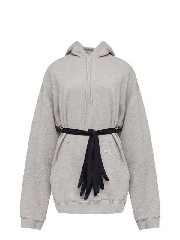 MAISON MARGIELA Cotton Sweatdress With Hood And Pouch Pocket - Grey