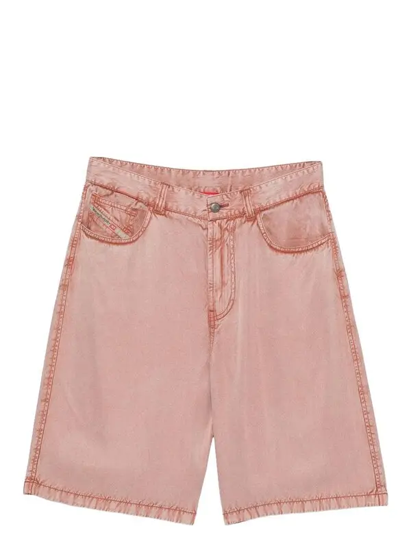 DIESEL® Bermuda Shorts With Pink Seam Detail - Brown