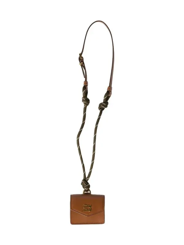 Miu Miu Leather And Rope Accessory - Green