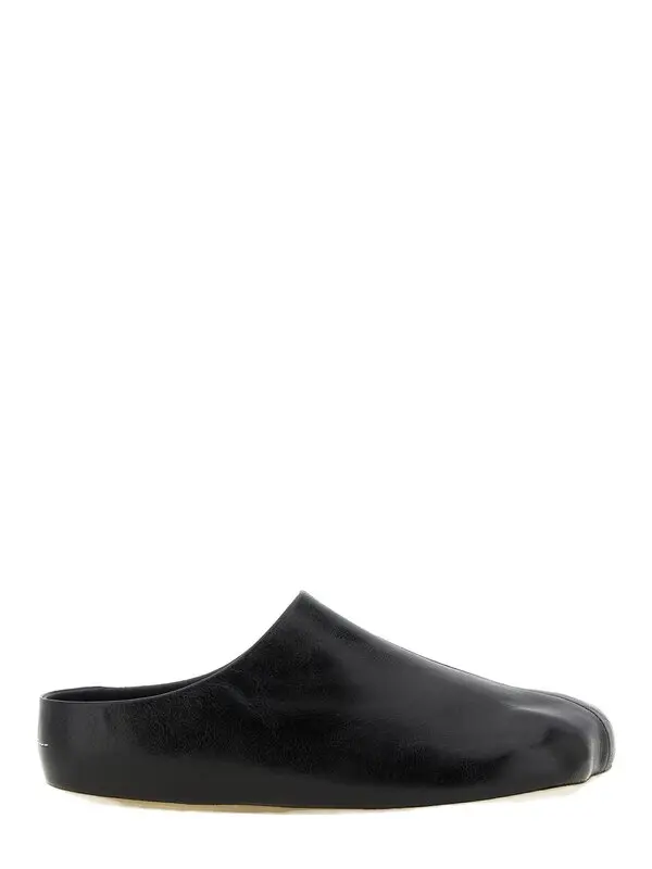 MAISON MARGIELA Leather Square Toe Slipper - Black