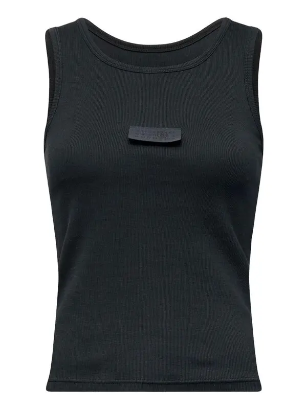 MAISON MARGIELA Ribbed Logo Tank Top - Black