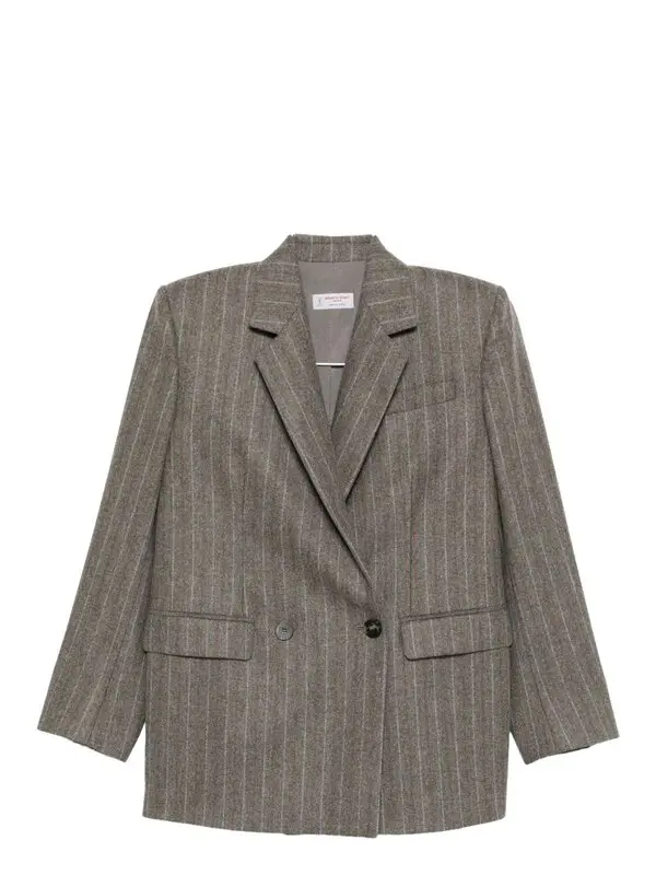 Alberto Biani Double-breasted Pinstripe Jacket - Brown
