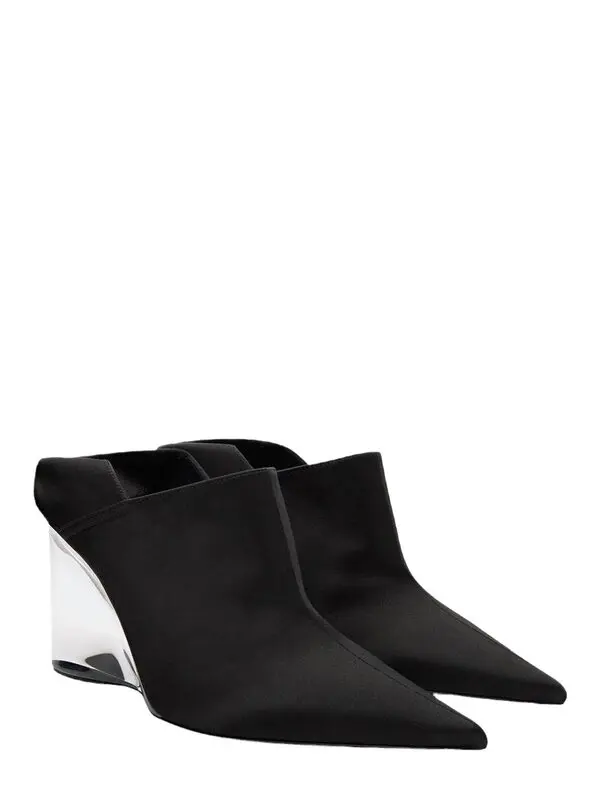 Alaïa Leather Pointed Toe Mules - Black