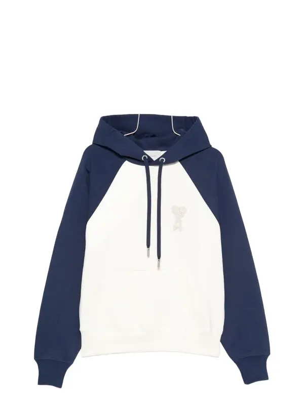 AMI Paris De Coeur Cotton Hoodie - Blue