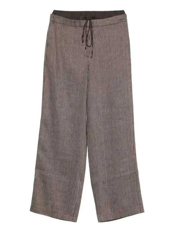 ALYSI Striped Wide Leg Trousers - Brown