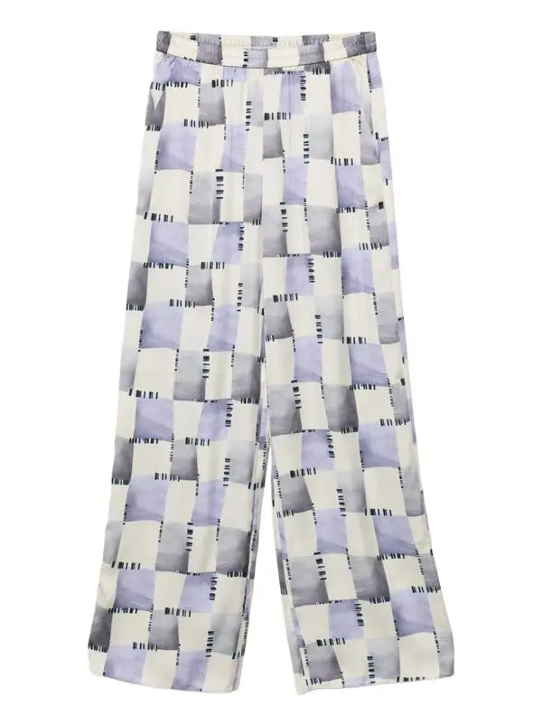 Emporio Armani Satin Wide Leg Trousers - Multi