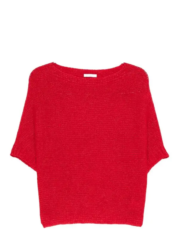 TALKING WALLS Wool Sweater With Boat Neck - Red