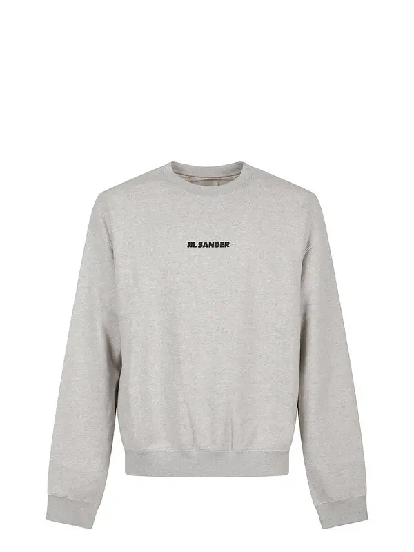 JIL SANDER Crewneck Sweatshirt With Embroidered Logo - Grey