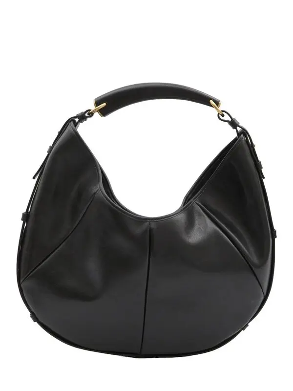 Saint Laurent Mombasa Medium Leather Hobo Bag - Black