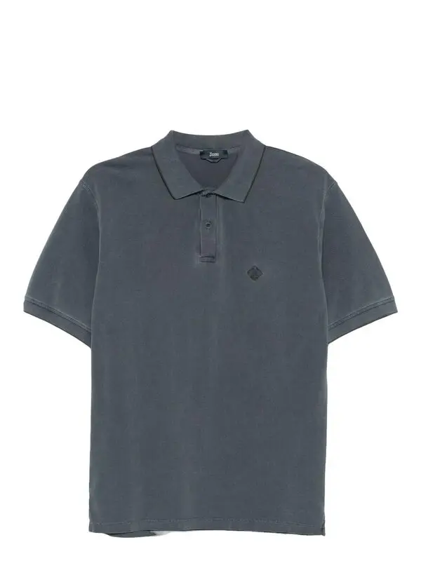 Herno Logo Cotton Polo Shirt - Blue