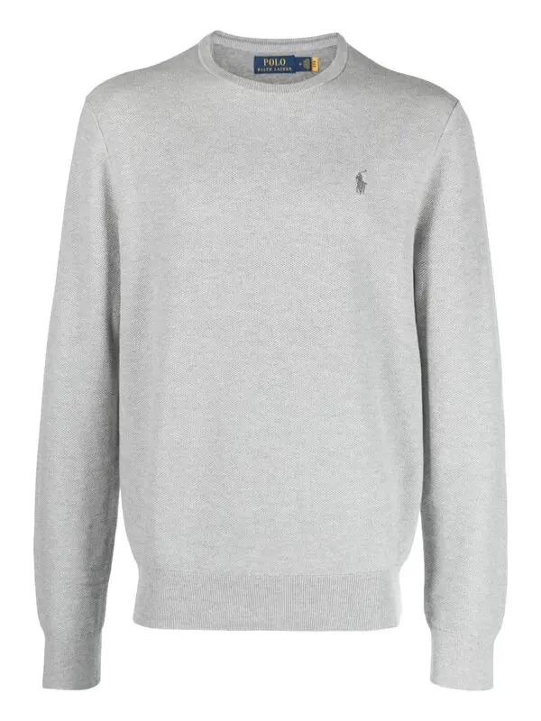 Polo Ralph Lauren Crew Neck Sweater With Logo - Grey