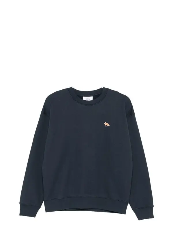 Maison Kitsuné Baby Fox Embroidered Cotton Sweatshirt - Blue