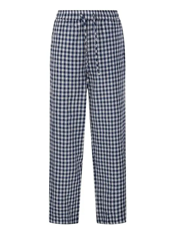 DUNST Checked Trousers - Blue