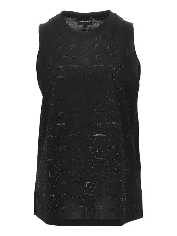 Emporio Armani Sleeveless Round Neck Tank Top - Black